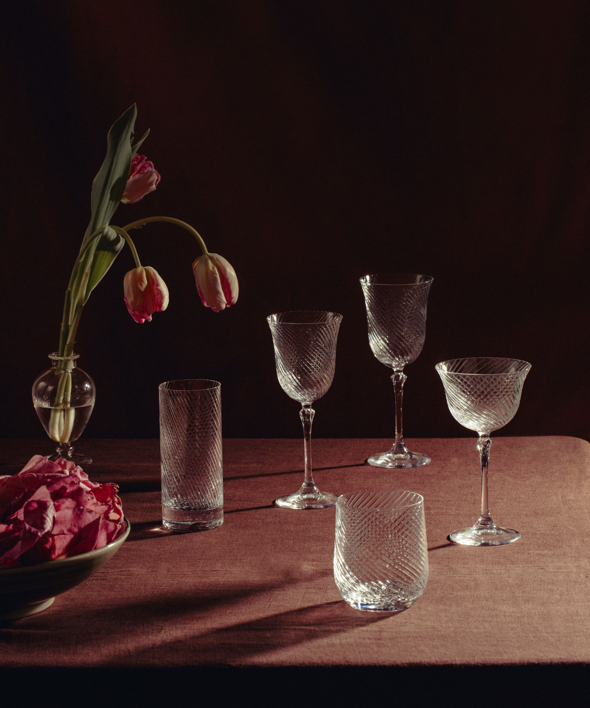 Set of 6 Julia Twisted Cut Crystal Coupes | REBECCA UDALL – Rebecca Udall