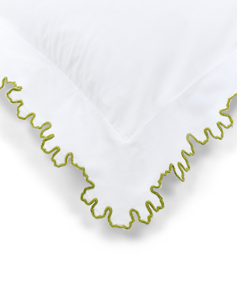 Thea Scalloped 30x40cm Boudoir Pillowcase, Chartreuse – Rebecca Udall