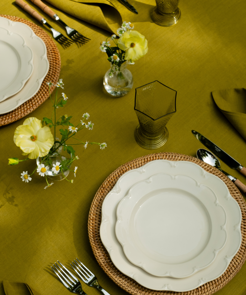 Classic Linen Table Linens, Chartreuse – Rebecca Udall