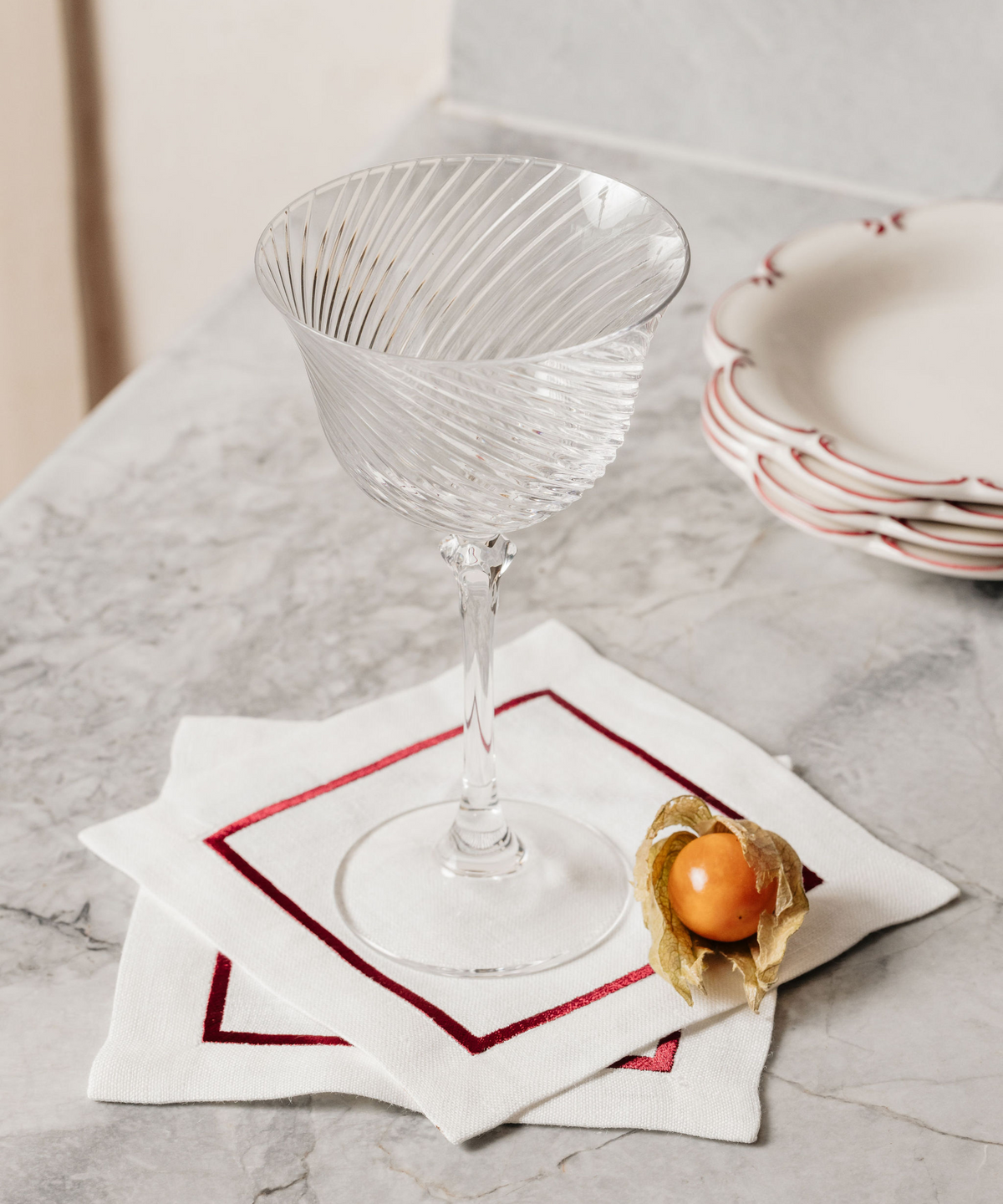 Set of 6 Julia Twisted Cut Crystal Coupes | REBECCA UDALL – Rebecca Udall