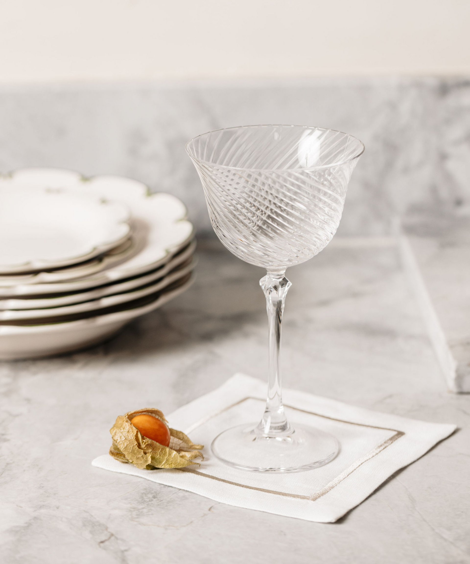 Set of 6 Julia Twisted Cut Crystal Coupes | REBECCA UDALL – Rebecca Udall