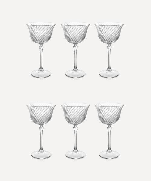 Set of 6 Julia Twisted Cut Crystal Coupes | REBECCA UDALL – Rebecca Udall