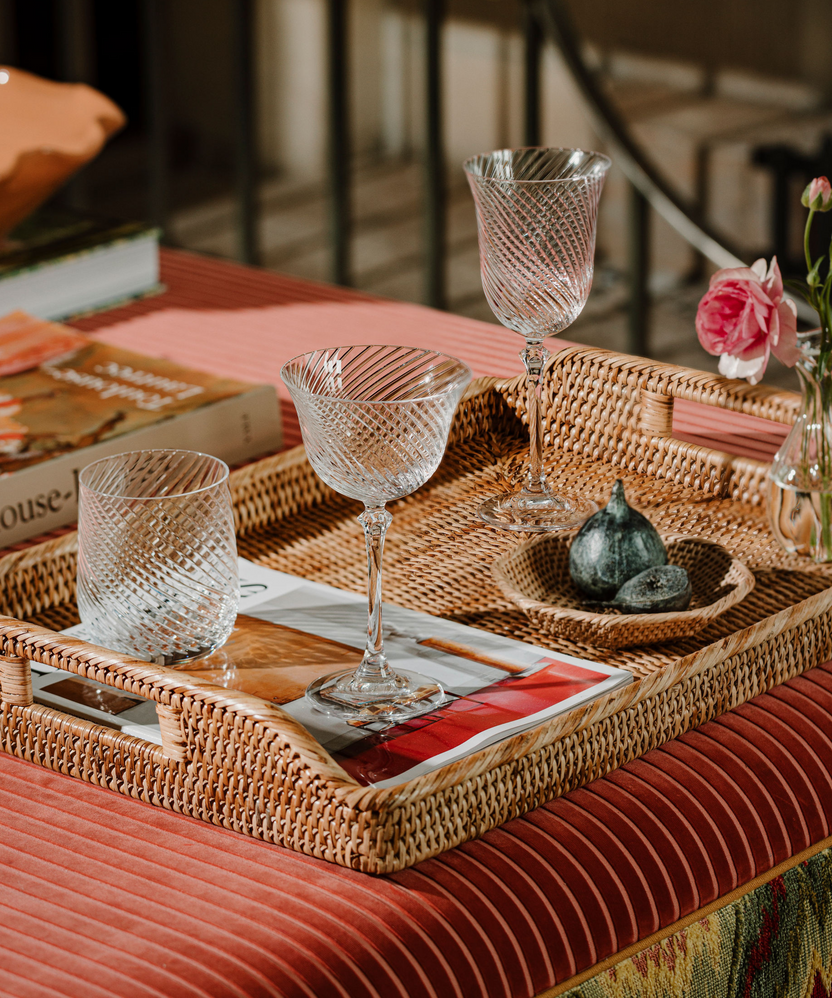 Set of 6 Julia Twisted Cut Crystal Red Wine Glasses | REBECCA UDALL ...