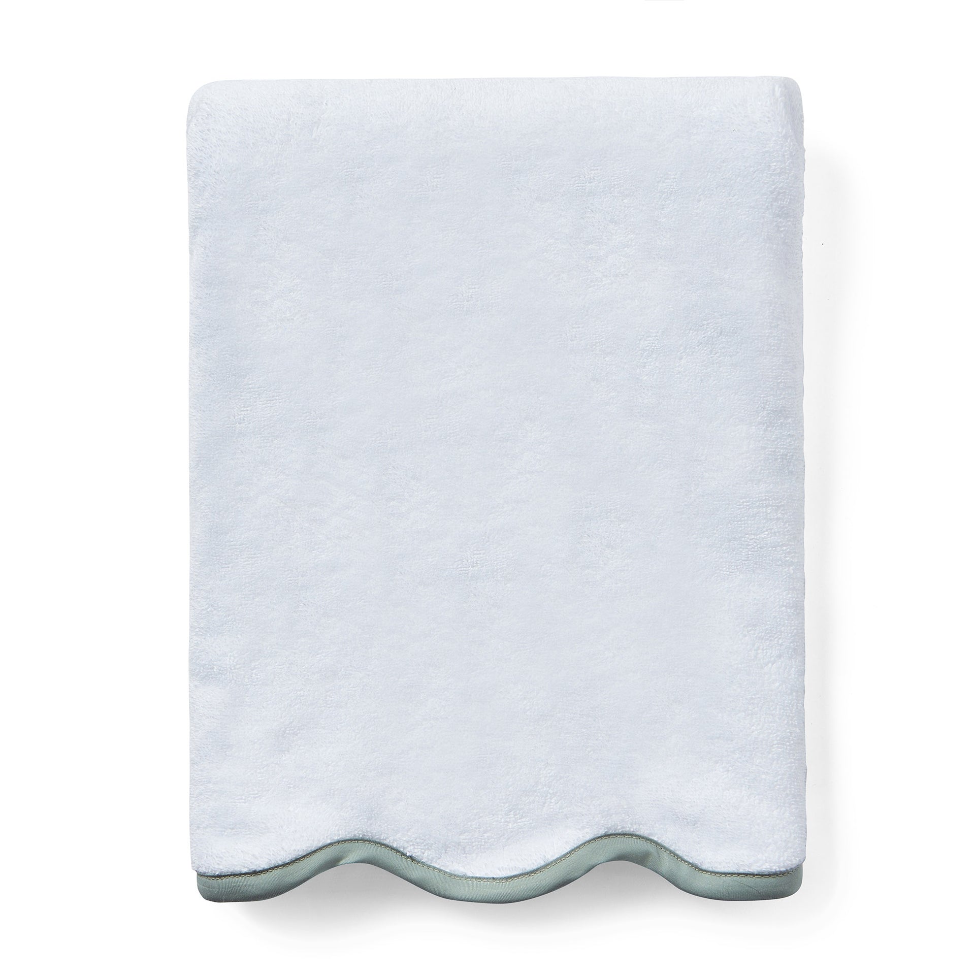 Custom Scalloped Bath Towels, White | Rebecca Udall